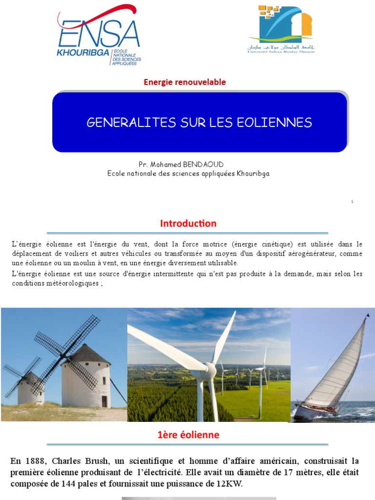 Cours Éolienne (Enregistrement Automatique) | PDF | Aérodynamique ...