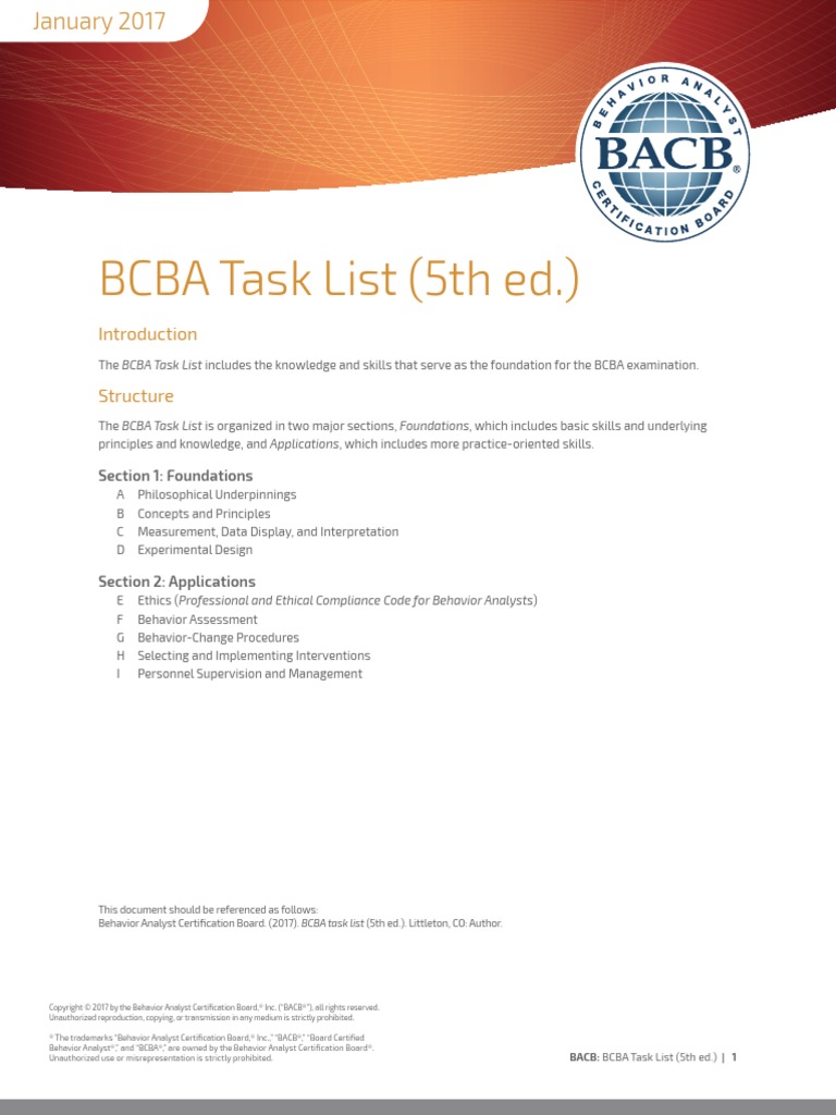BCBA Task List 5th Ed 200818 | PDF | Reinforcement | Behaviorism