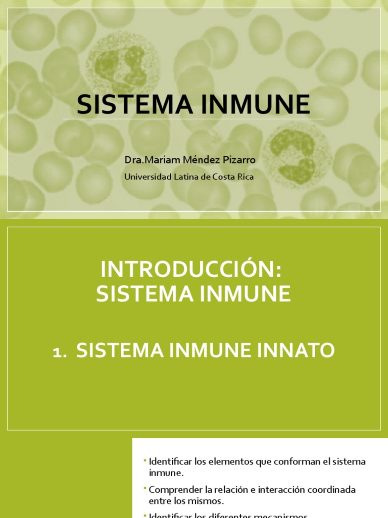 Introduccion a Sistema Inmune e Inmunidad Innata | PDF | Sistema inmune ...