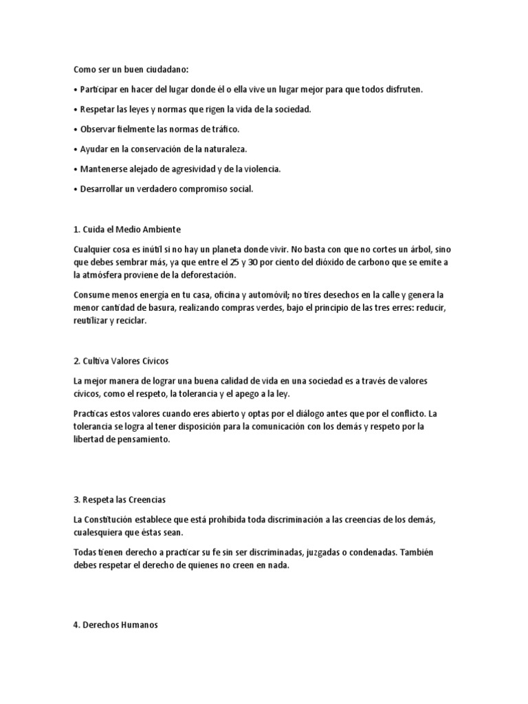 Como Ser Un Buen Ciudadano | PDF | Violencia | Tolerancia