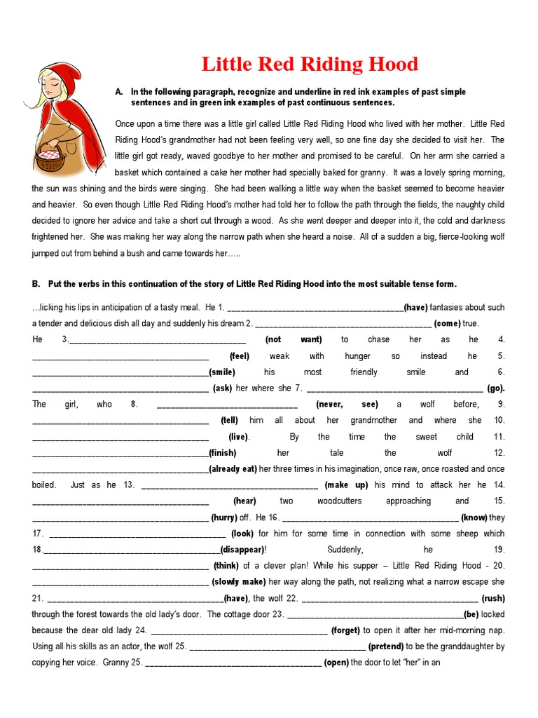 Little Red Riding Hood Quiz Narrative Tenses | PDF | Little Red Riding Hood