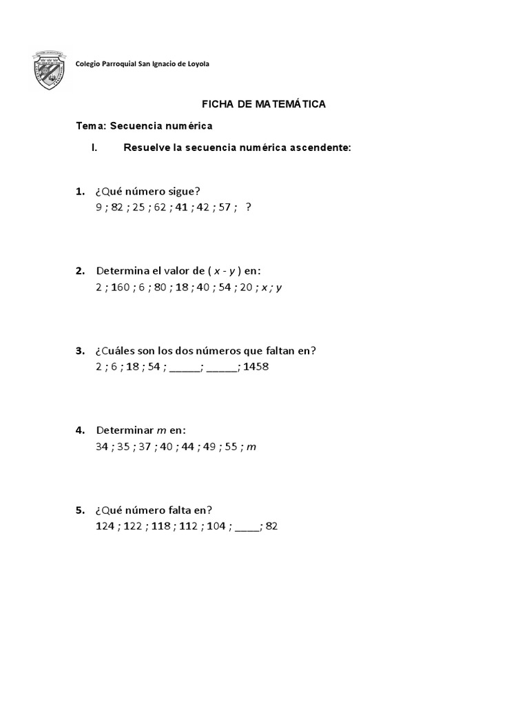 FICHA_DE_SECUENCIA_NUMERICA | PDF