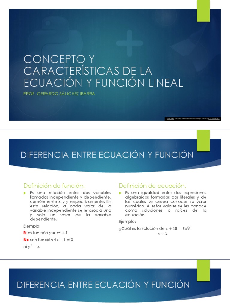 Álgebra II - Concepto y Características de La Ecuación y Función | PDF ...