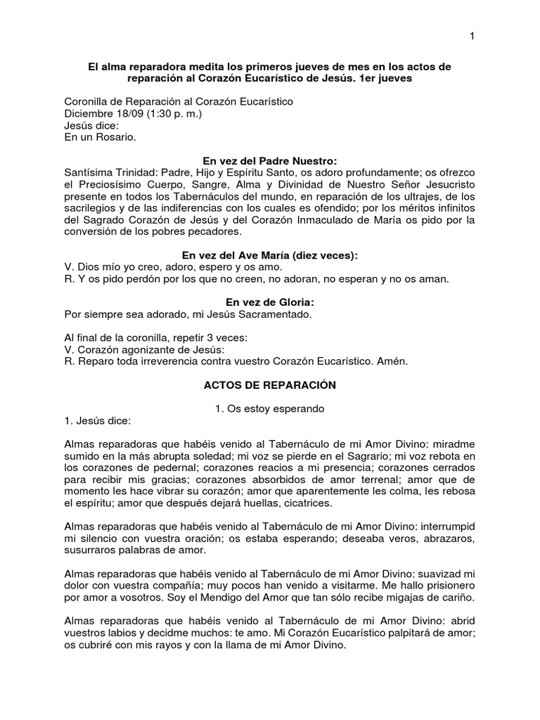 1er Jueves Eucarístico | PDF