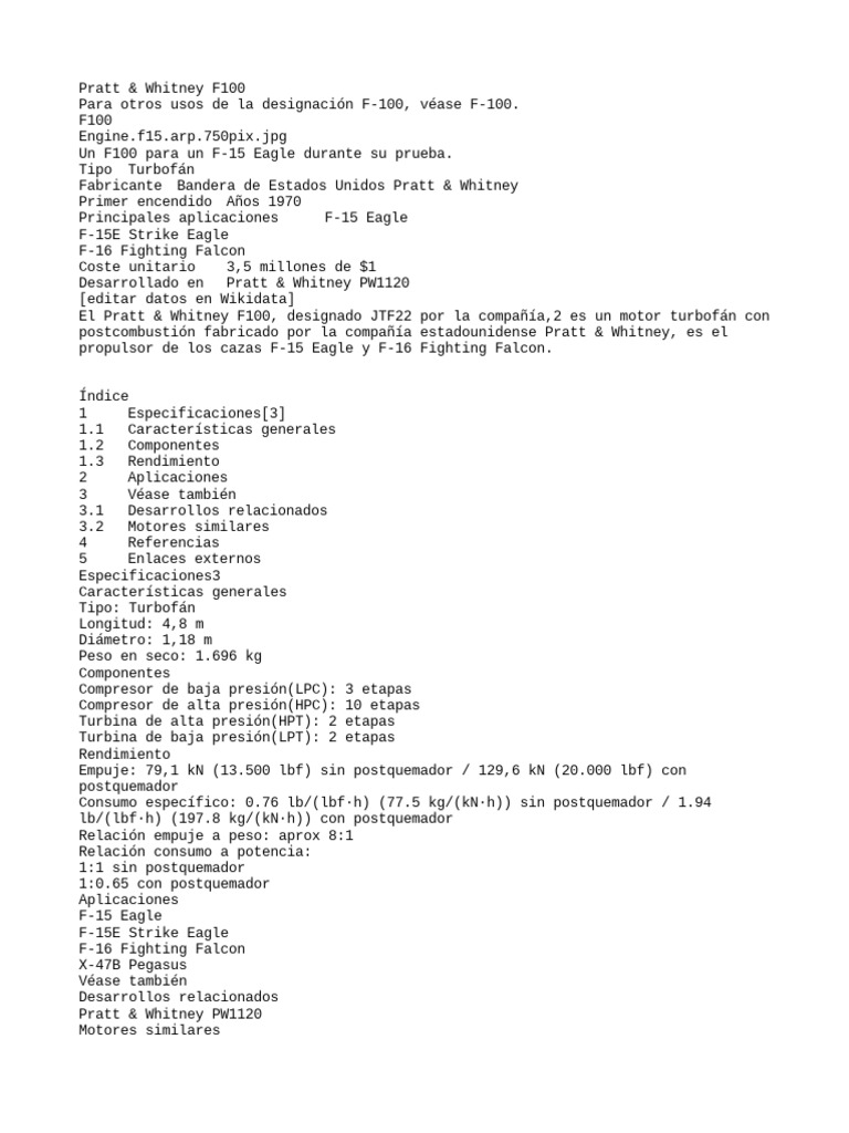 Pratt & Whitney F100 | PDF | General Dynamics F 16 Fighting Falcon ...