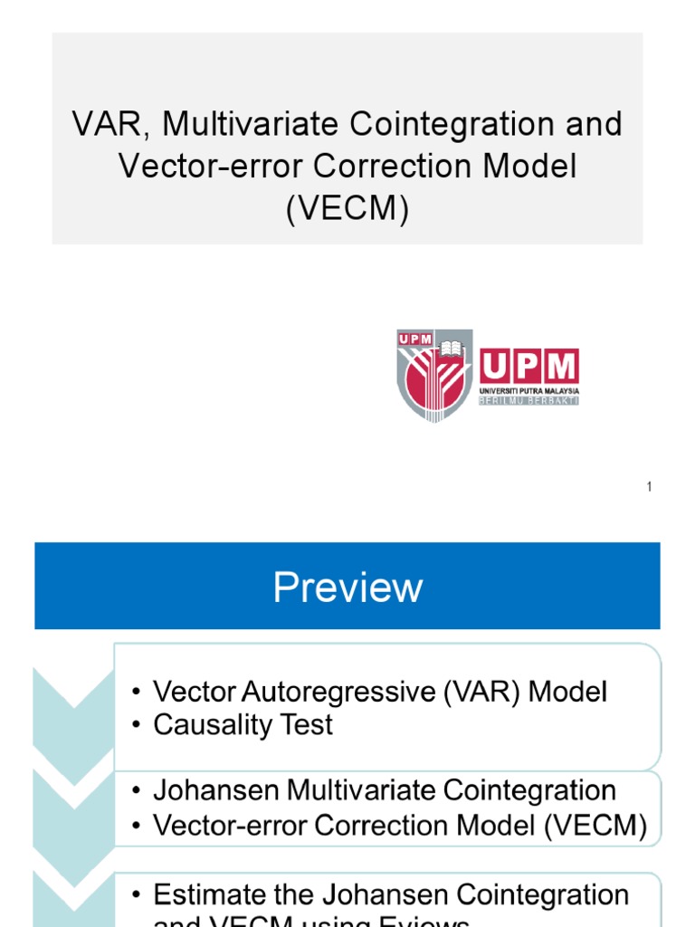 Lecture 7 VAR, VECM and Multivariate Cointegration | PDF | Vector ...