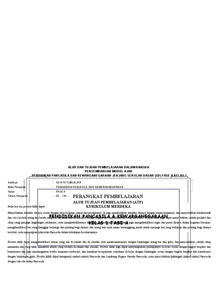 ATP PPKN KELAS 1 | PDF