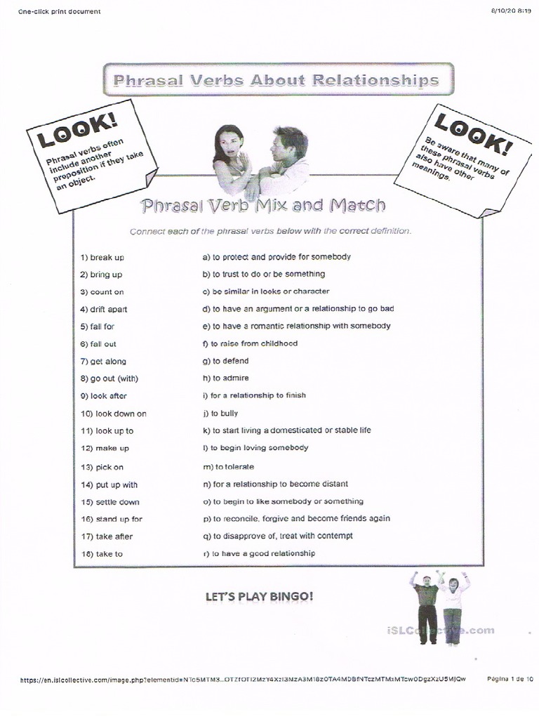 Phrasal Verbs Relationships | PDF