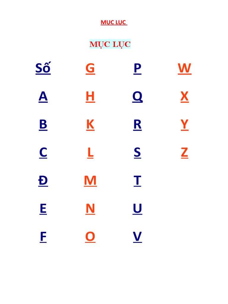 Số A B C Đ E F P Q R S T U V: G H K L M N O W X Y Z | PDF