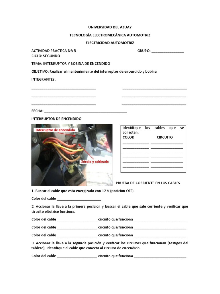 Practica Encendido | PDF | Distribuidor | Inductor Practica Encendido | PDF | Distribuidor | Inductor