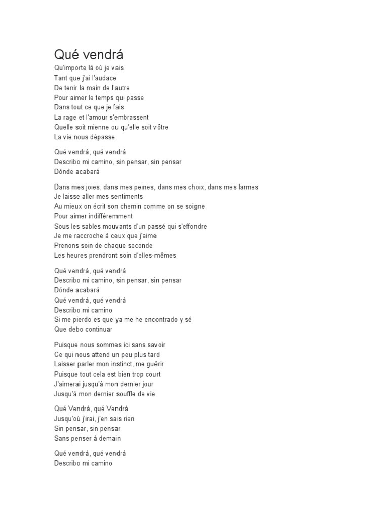 Qué Vendrá ZAZ | PDF