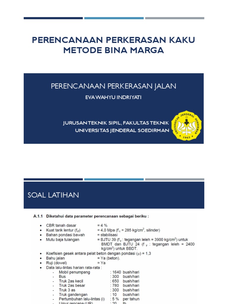 PPJ - 08.B - Perencanaan Perkerasan Kaku Metode Bina Marga - Latihan Jalan Baru | PDF