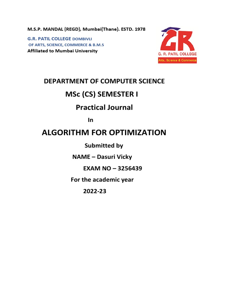Algorithms For Optimization Pdf Mathematical Optimization Computer Science 5136