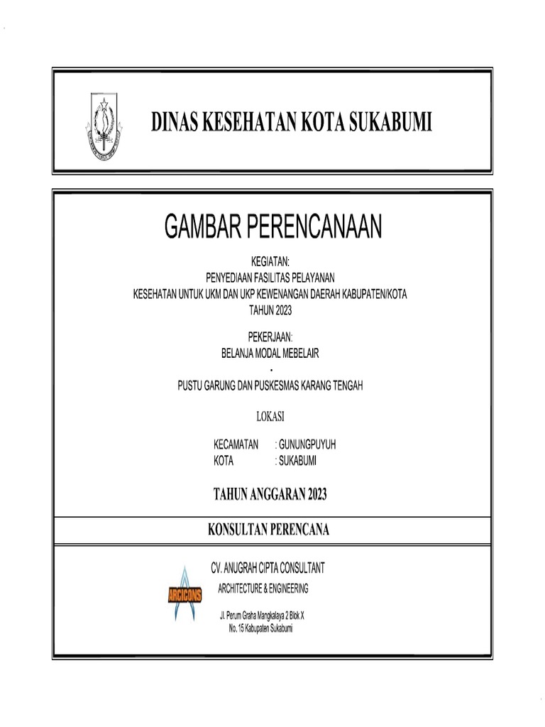 Gambar Mebelair Pustu Garung Dan PKM Karangtengah | PDF