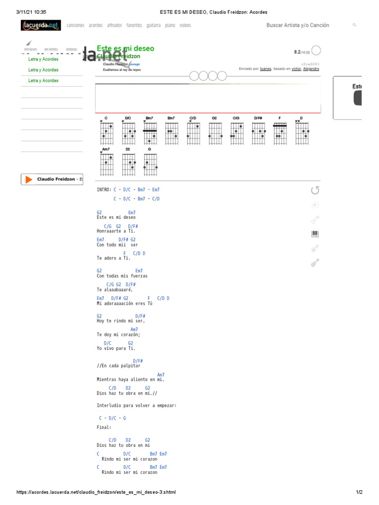 Este Es Mi Deseo Acordes | PDF