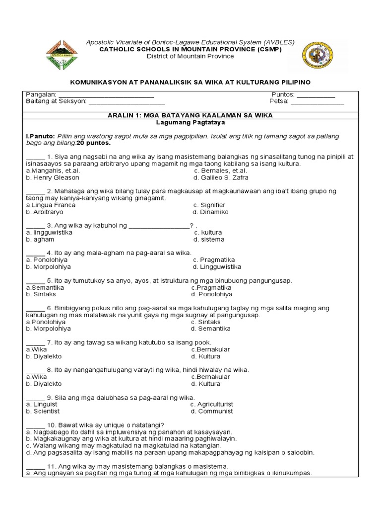 Summative Assessment Q1 - Grade 11 | PDF