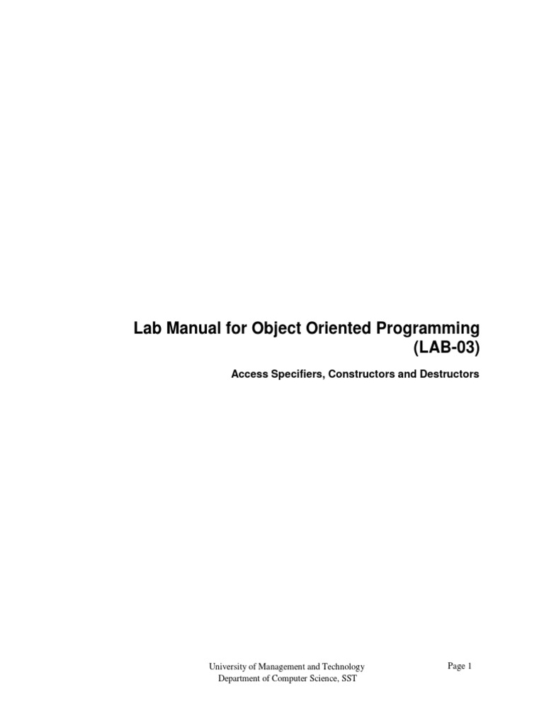 Access Specifiers, Constructors and Destructors | PDF | Programming ...