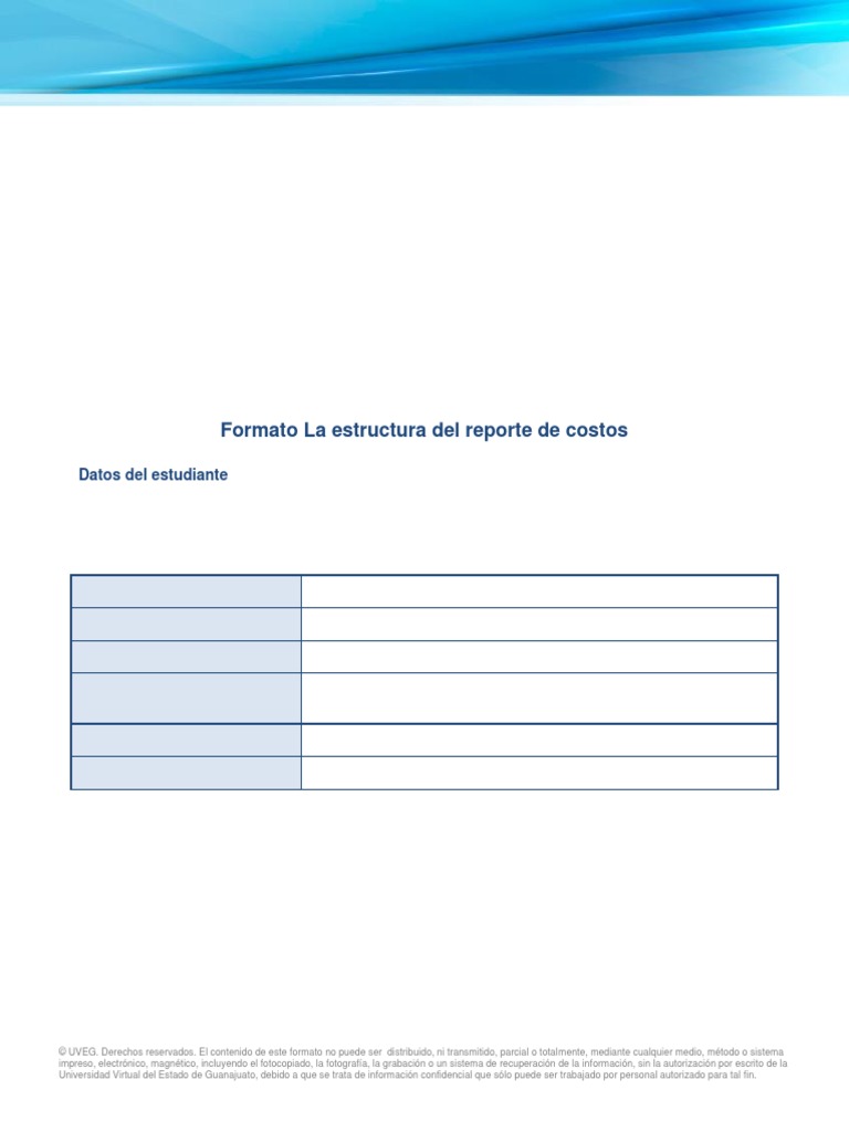 Estructura del Reporte de Costos Empresariales | PDF