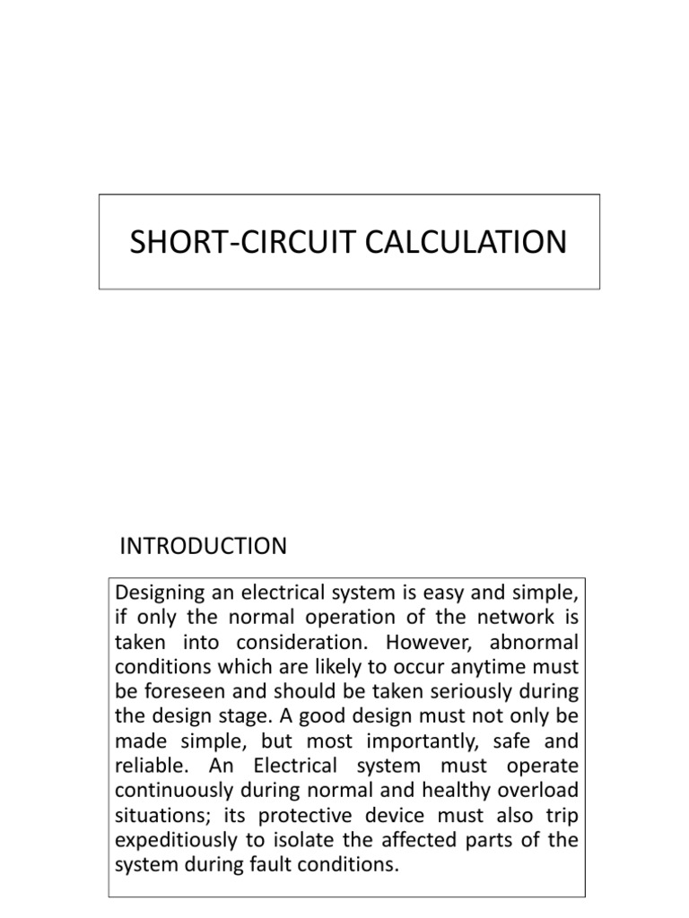 SHORT_CIRCUIT_CALCULATION_SHORT_CIRCUIT | PDF | Electrical Impedance ...