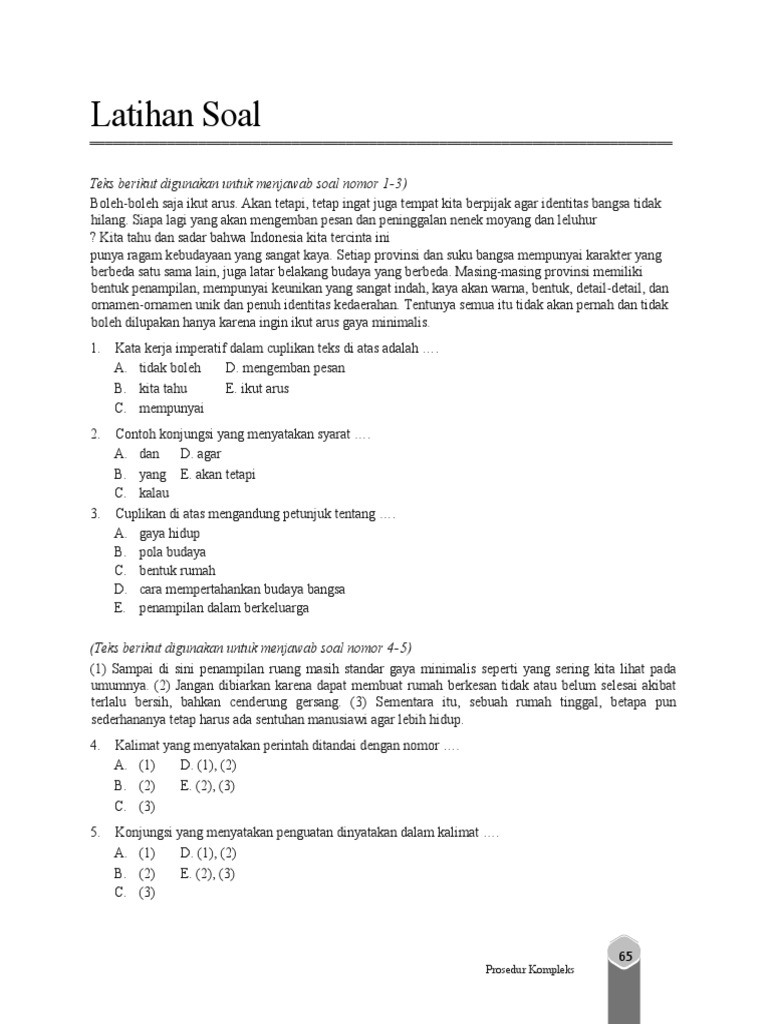 Latihan Soal T Prosedur | PDF | Metode & Bahan Ajar