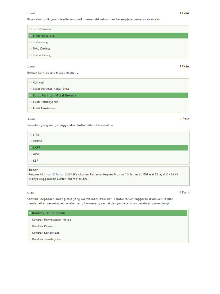 Latihan Soal PPPK PBJ | PDF