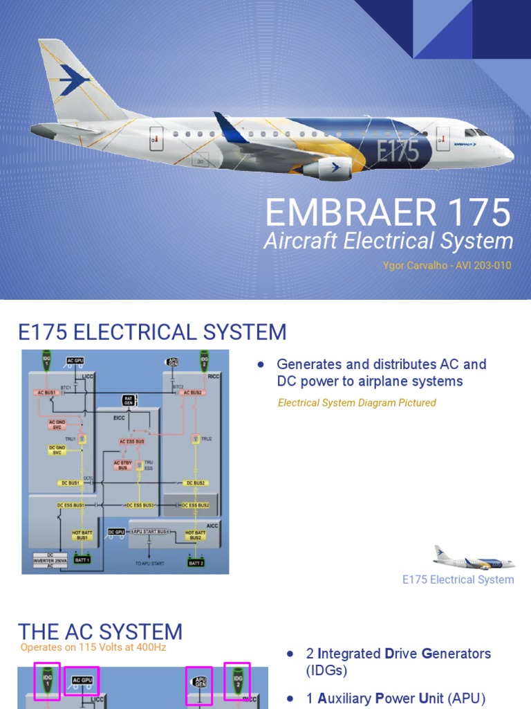 Embraer 175 Electrical System Overview | PDF | Alternating Current ...