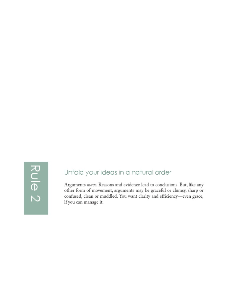 Rule #2 - Unfold Your Ideas in A Natural Order | PDF
