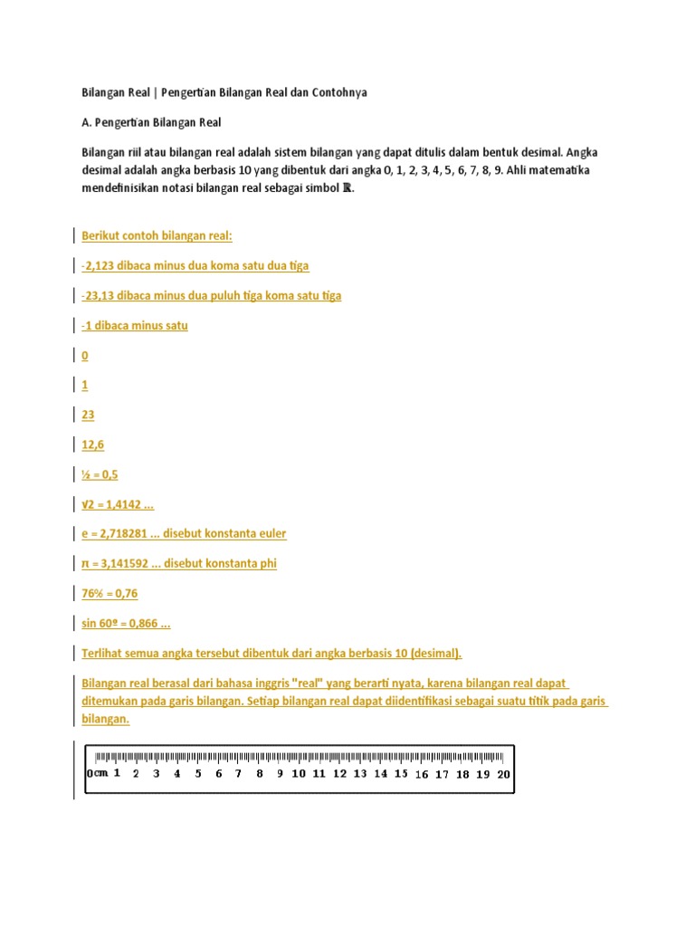 Bilangan Real | PDF