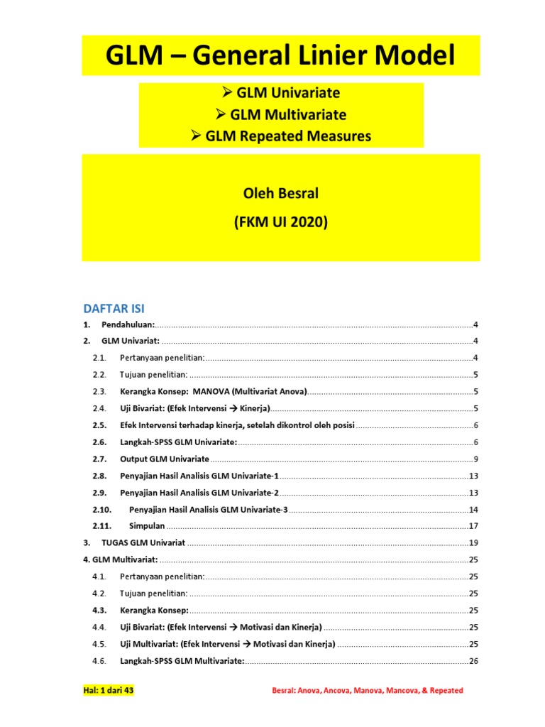 3. GLM Anova, Manova 2020 | PDF