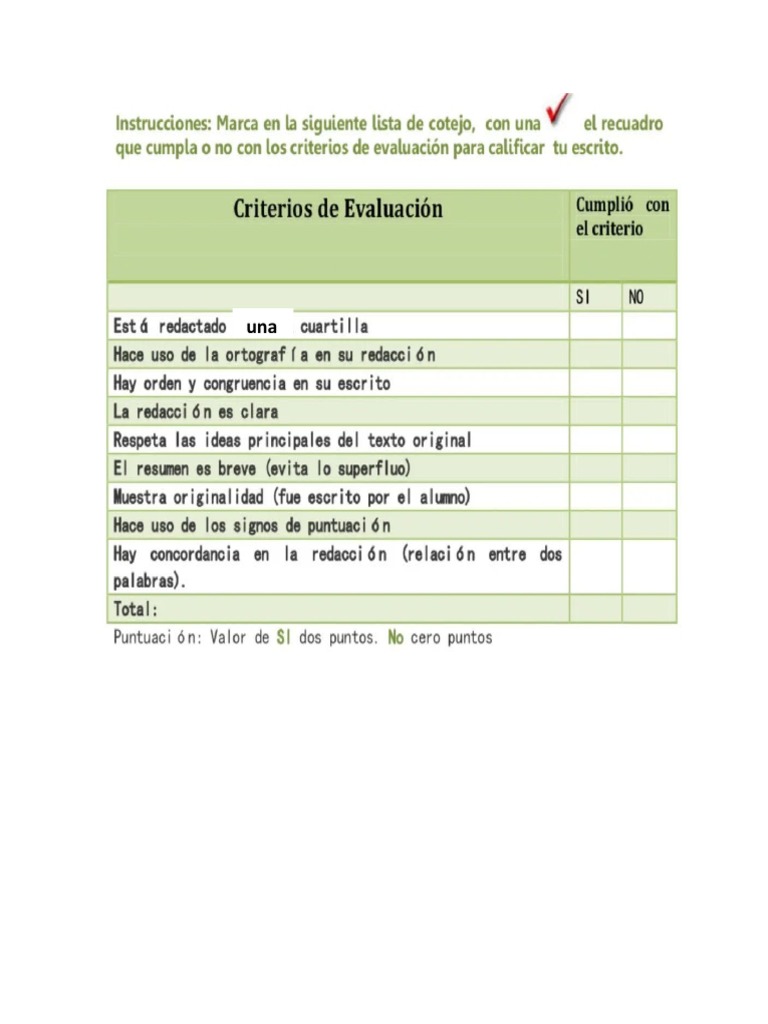 Lista de Cotejo para Evaluar Un Escrito | PDF