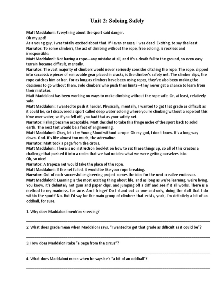 Script U2 | Download Free PDF | Rope | Mountaineering