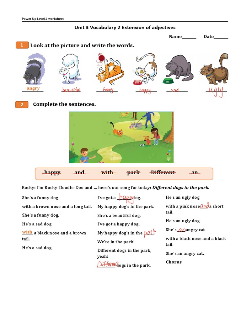 PU1-U3 词汇2 答案 | PDF