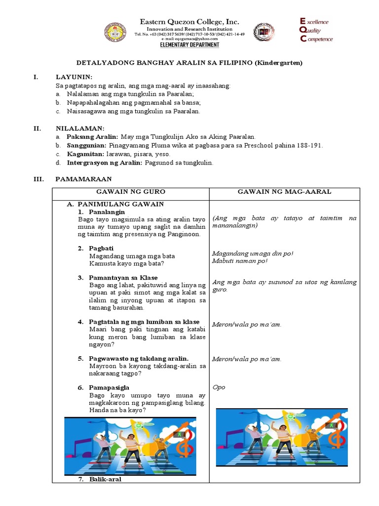 Banghay Aralin Sa Pluma - KG | PDF