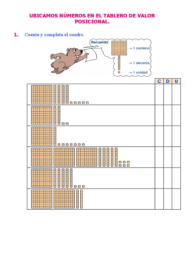 Ubicamos Números en El Tablero de Valor Posicional | PDF