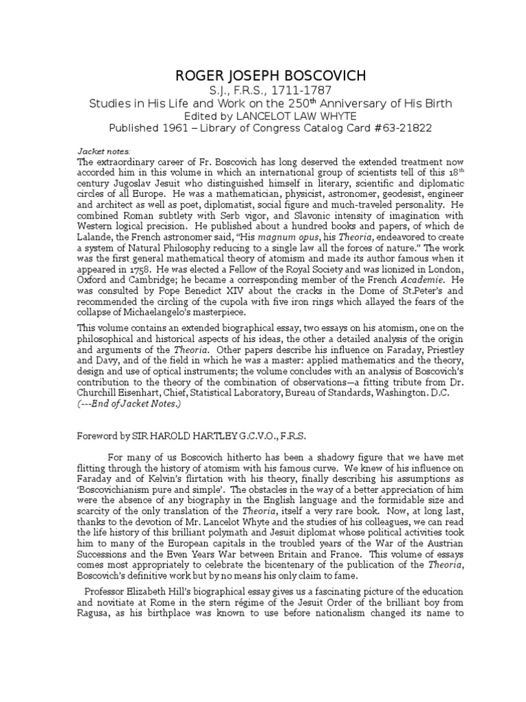 Roger Joseph Boscovich | PDF