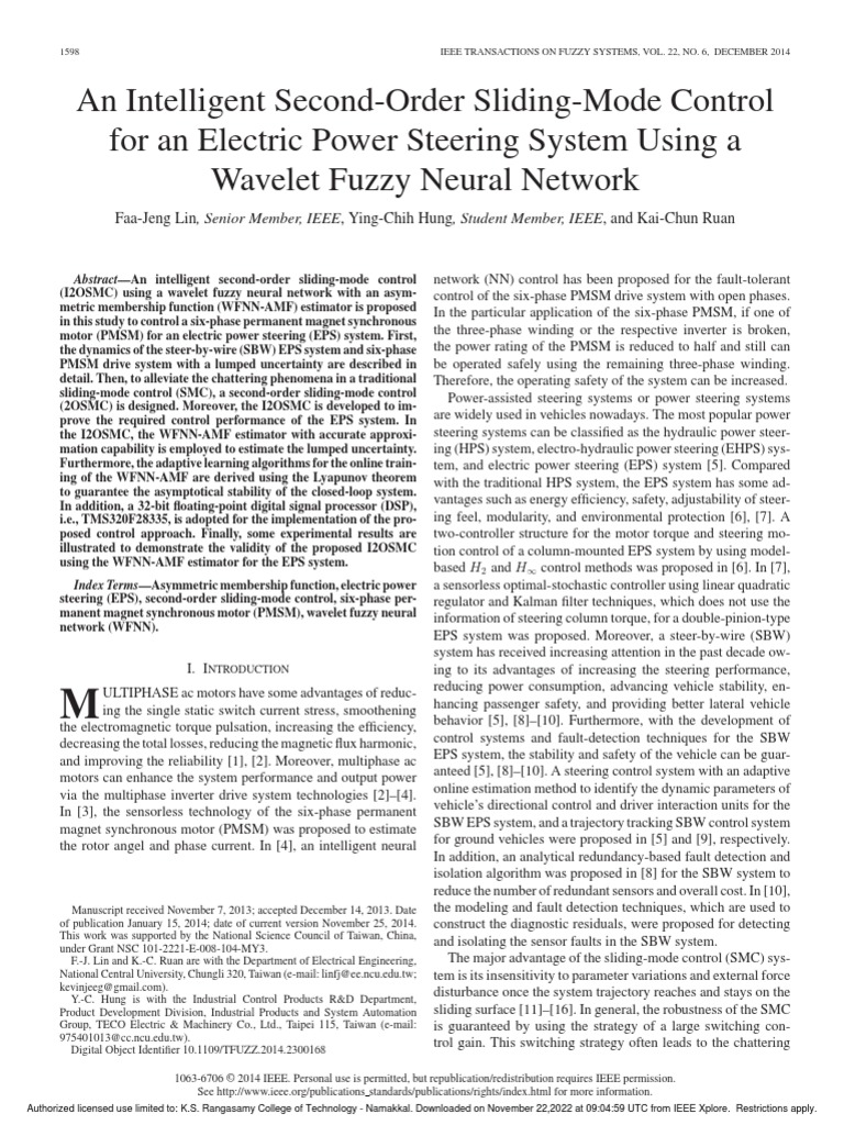 An Intelligent Second-Order Sliding-Mode Control For An Electric Power Steering System Using A ...