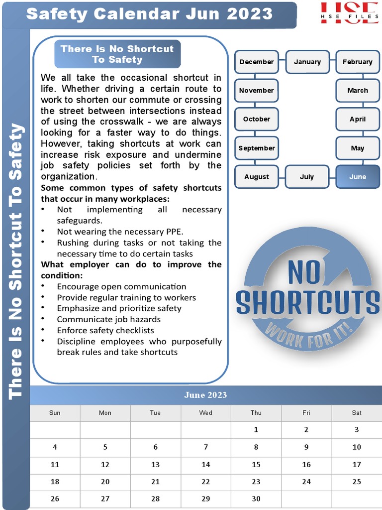 June 2023 Safety Calendar Overview | PDF | Workplace | Industrial Relations