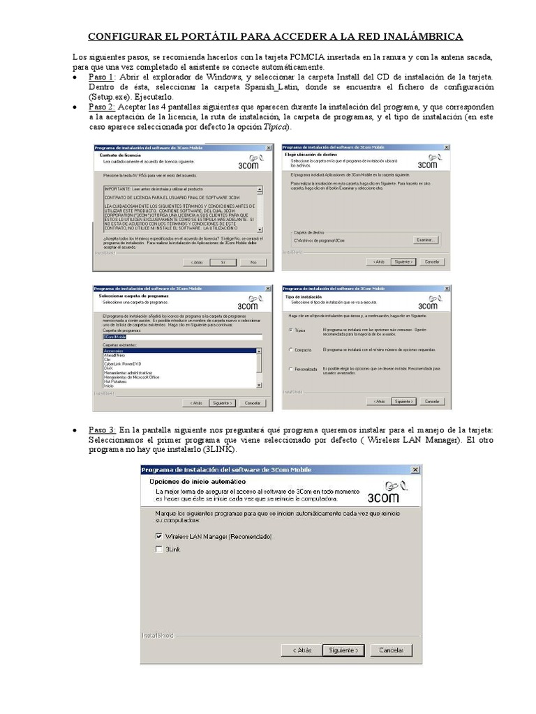 Configurar Portatil Red Inalambrica | Descargar gratis PDF | Punto de acceso inalámbrico | Wifi