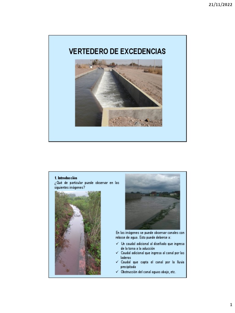 Diseño de Vertederos de Excedencias | PDF | Ingeniería Química ...