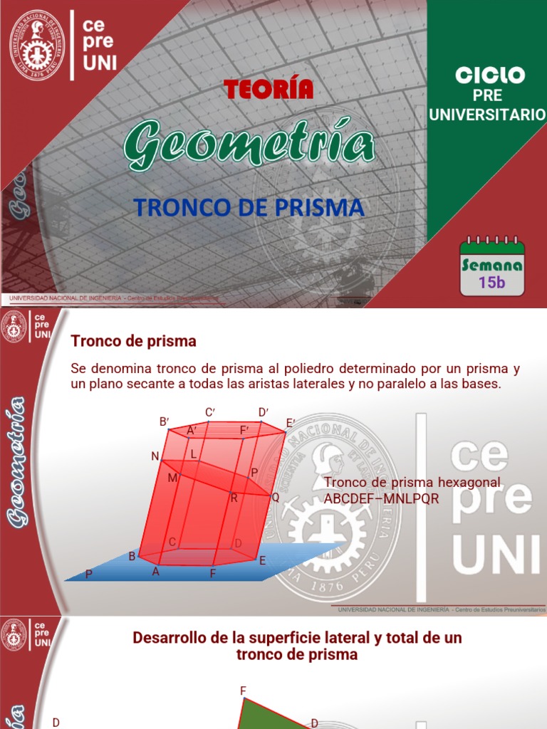 Semana 15b Tronco de Prisma Teoría 2021-2 | PDF