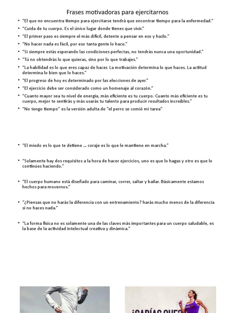 Frases Motivadoras para Ejercitarse | PDF | Relaciones personales ...