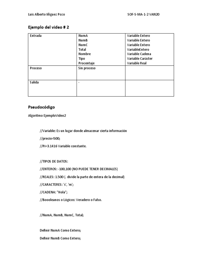 Algoritmos del tutorial curso básico de Pseint | PDF | Algoritmos | Ingeniería Informática