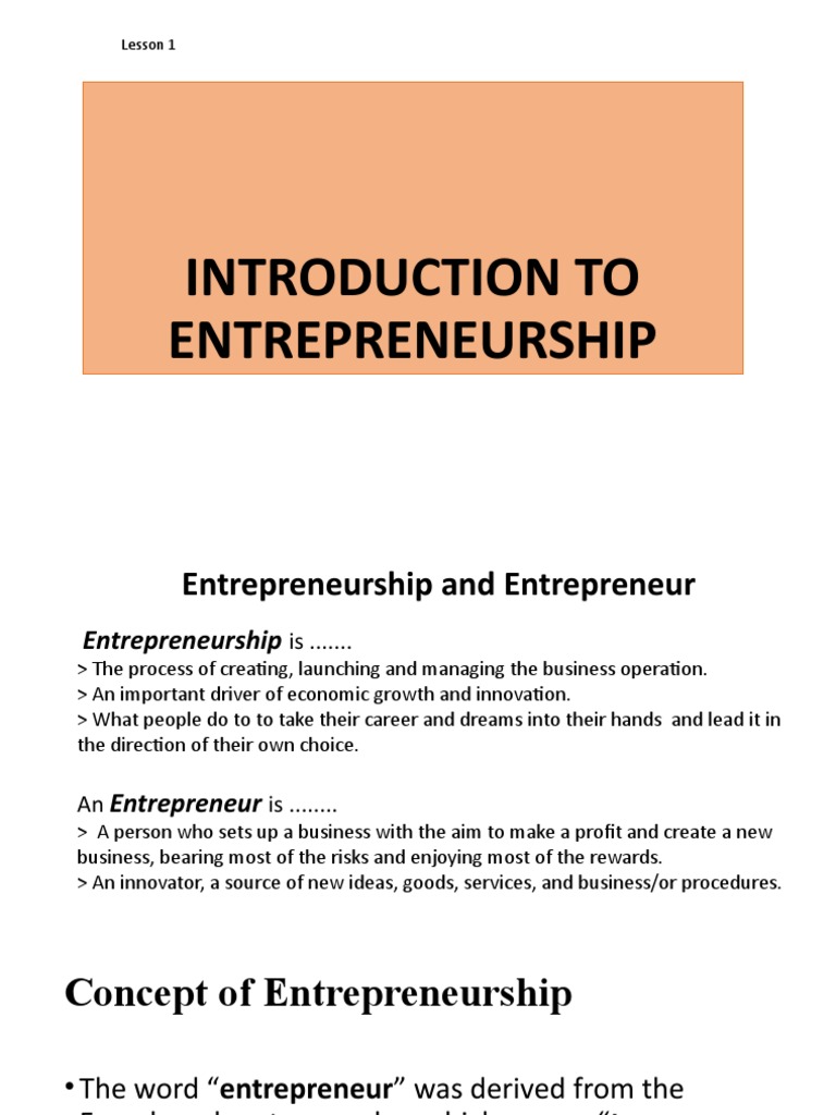 Introduction To Entrepreneurship Grade 12 | PDF