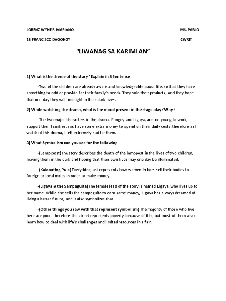 Liwanag Sa Karimlan | PDF