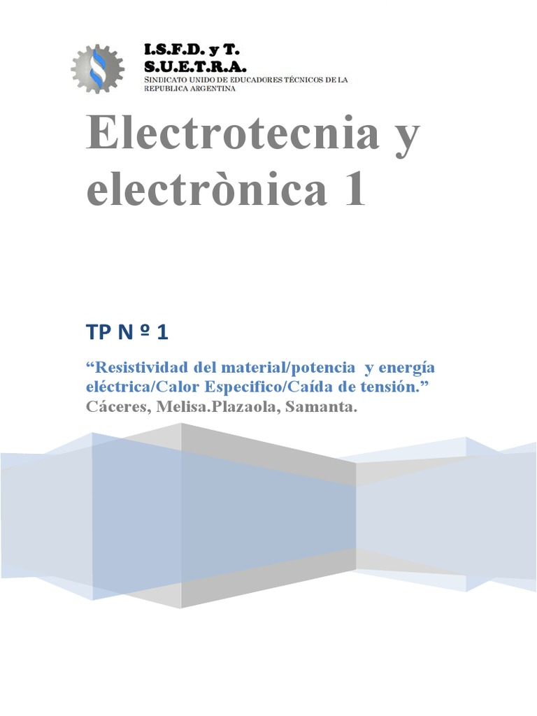TP N º 1 Electrotecnia TECNICA | PDF