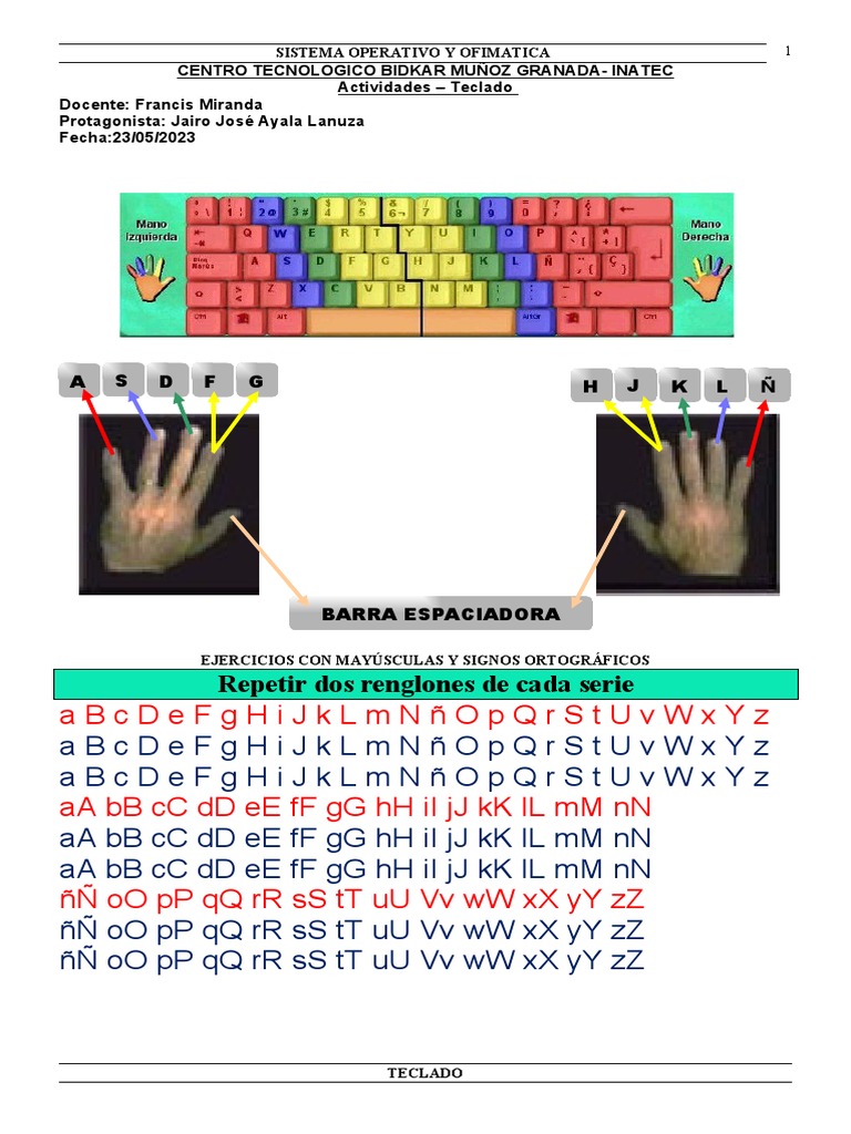 Práctica Mecanografía Símbolos y Números | PDF