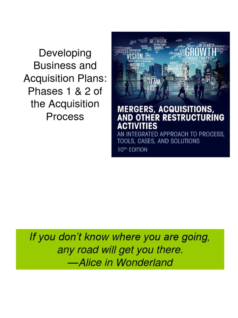Chapter 4 Developing Business & Acq Plans | PDF | Mergers And ...
