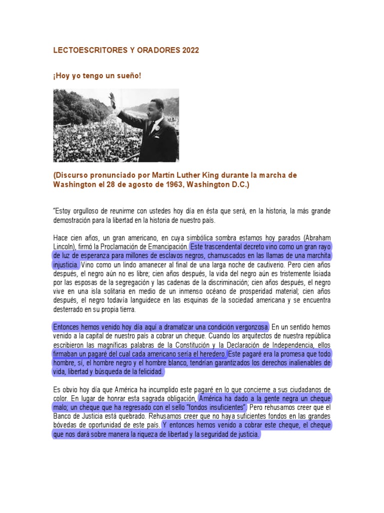Discurso Martin Luther King | PDF