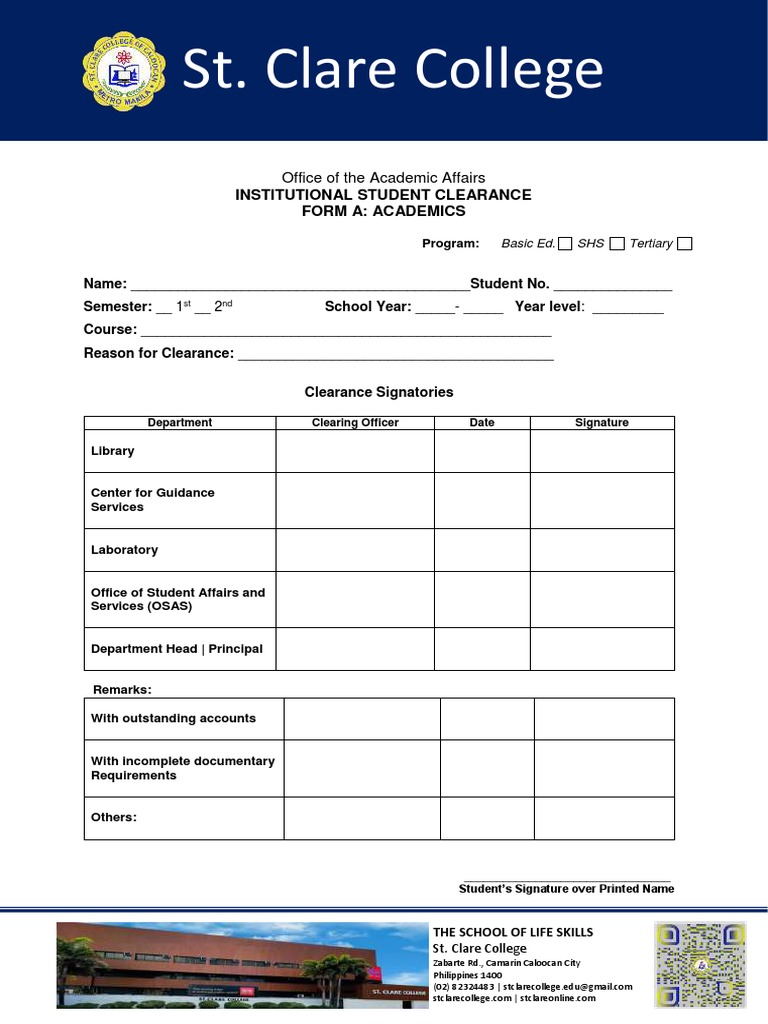 Clearance Forms 2023 | PDF
