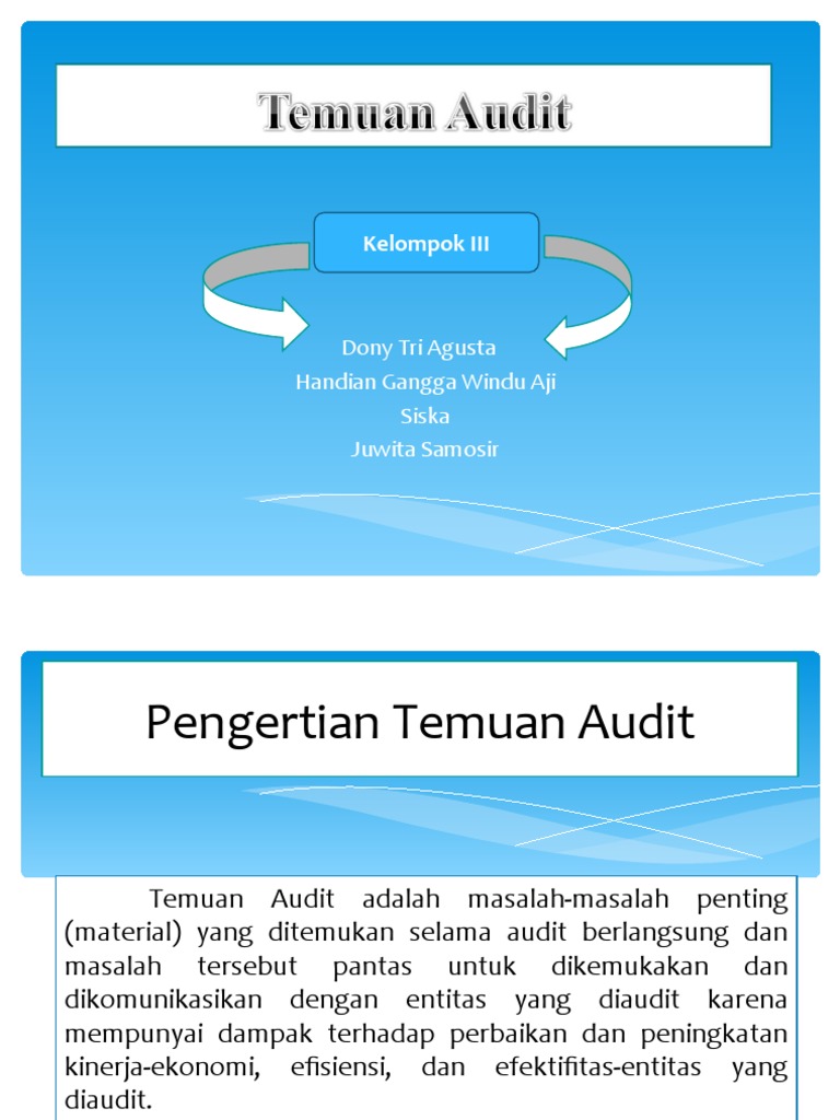 Kelompok 3 Presentasi Temuan Audit | PDF | Bisnis